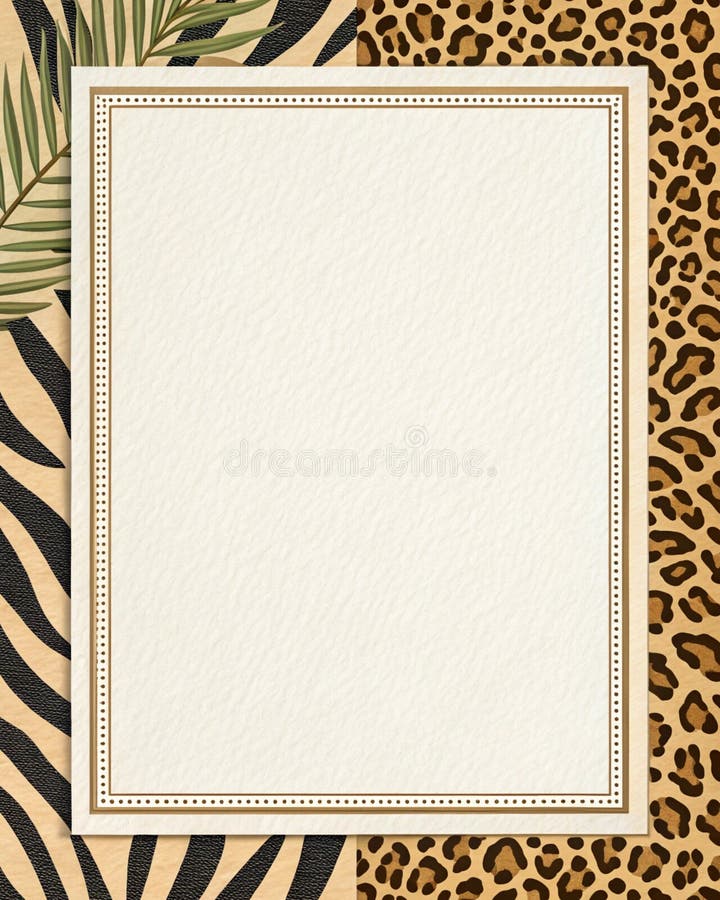 Animal Print Border Paper Texture Bold and Wild Stock Illustration - Illustration of layout ...