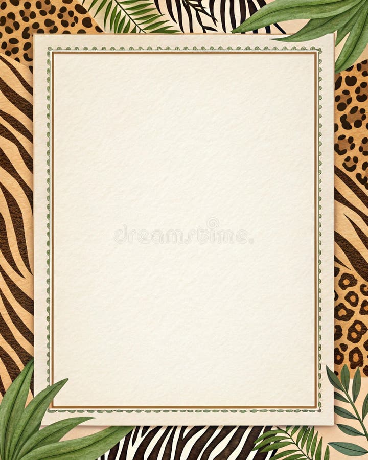 Animal Print Border Paper Texture Bold and Wild Stock Illustration - Illustration of tiger ...