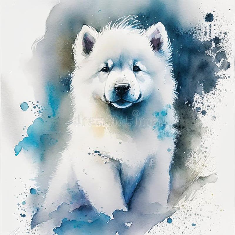 Animal Puppy Samoyed Dark Horse Comic Stock Illustration - Illustration ...