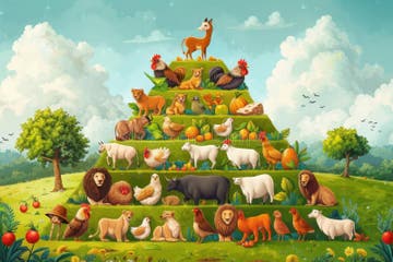 Animal Pyramid Illustration, a Visual Representation of the Food Chain ...