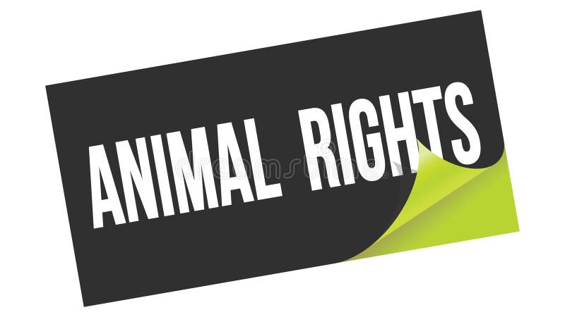 ANIMAL-RIGHTS Text, on Black Sticker Stamp. Stock Illustration ...