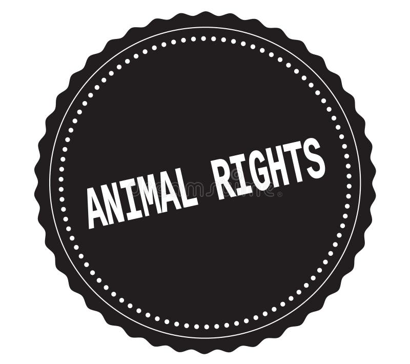 ANIMAL-RIGHTS Text, on Black Sticker Stamp. Stock Illustration ...