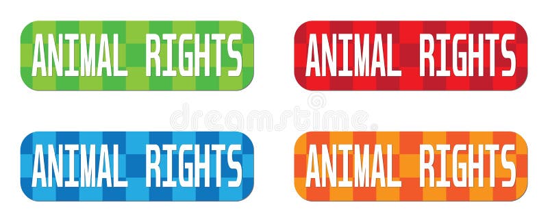 ANIMAL RIGHTS Text, on Rectangle, Zig Zag Pattern Stamp Sign. Stock ...