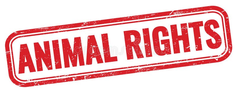 ANIMAL RIGHTS Text on Red Grungy Stamp Stock Illustration ...