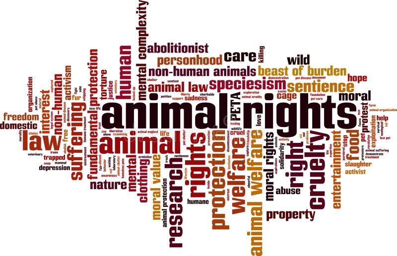 Animal rights word cloud stock illustration. Illustration of golden ...