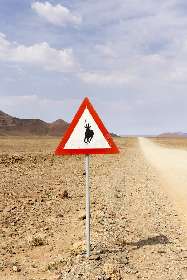Animal Road Danger Sign in Namibia Stock Illustration - Illustration of ...