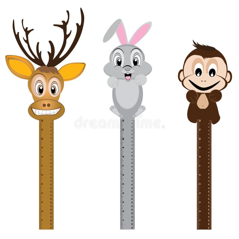 Animal on a Ruler Isolated on White Background. Object Tool for Animal ...