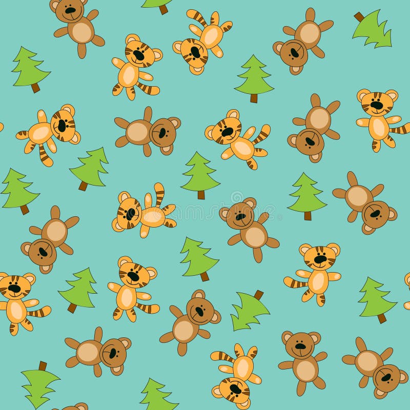 Animal seamless background stock vector. Illustration of tigers - 14097635