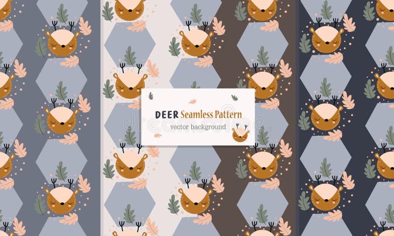 Animal Seamless Pattern with Cute Deer Design Stock Vector ...