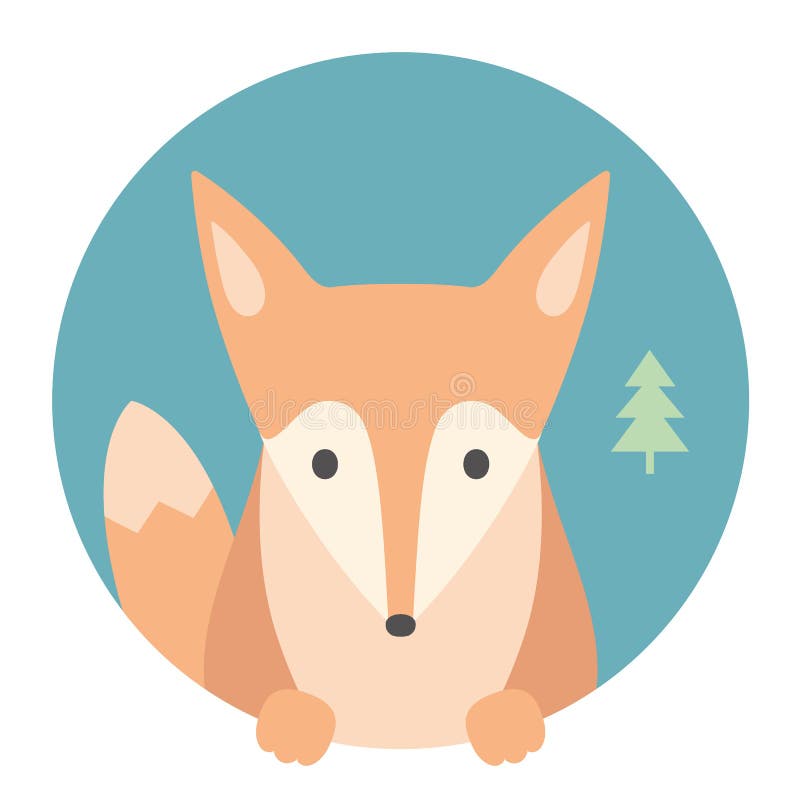 Animal Set. Portrait in Flat Graphics. Fox Stock Vector - Illustration ...