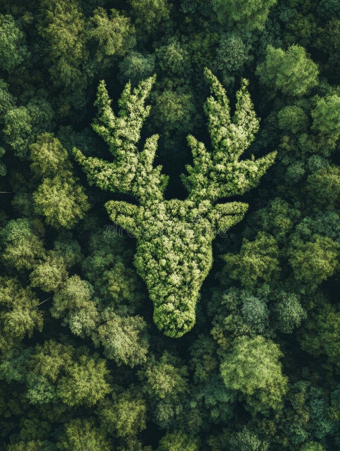 Animal Shape Created by Treetops Viewed from Above Highlighting Natures ...