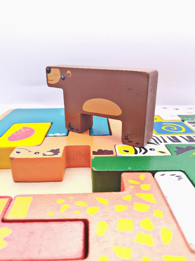 Animal Shape Puzzle Educational Toys Stock Image - Image of wood, toys ...