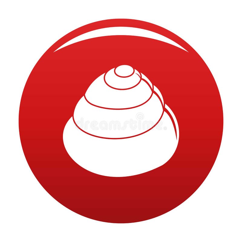 Animal Shell Icon Vector Red Stock Vector - Illustration of seafood ...