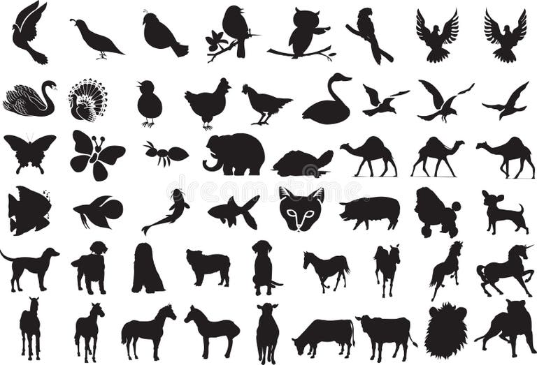 Animal Icons Silhouettes Stock Illustrations – 21,749 Animal Icons ...