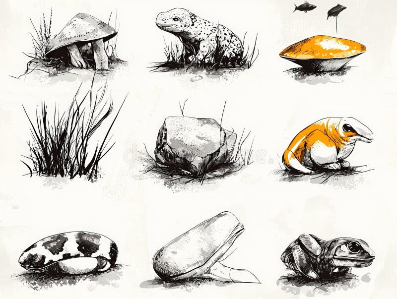 Animal Sketch Vector: a Vector Illustration Showcasing Different ...