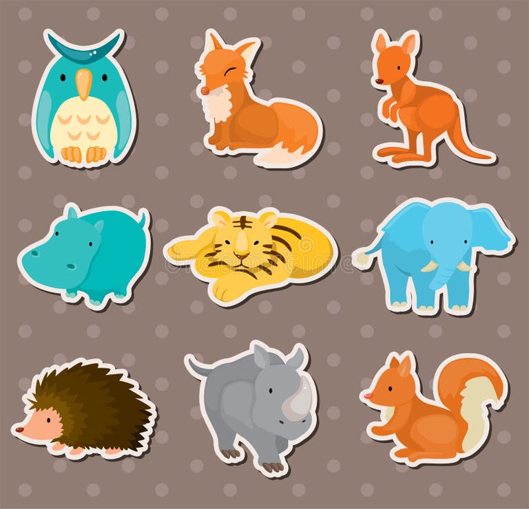 Animal Stickers Stock Illustrations – 55,577 Animal Stickers Stock ...