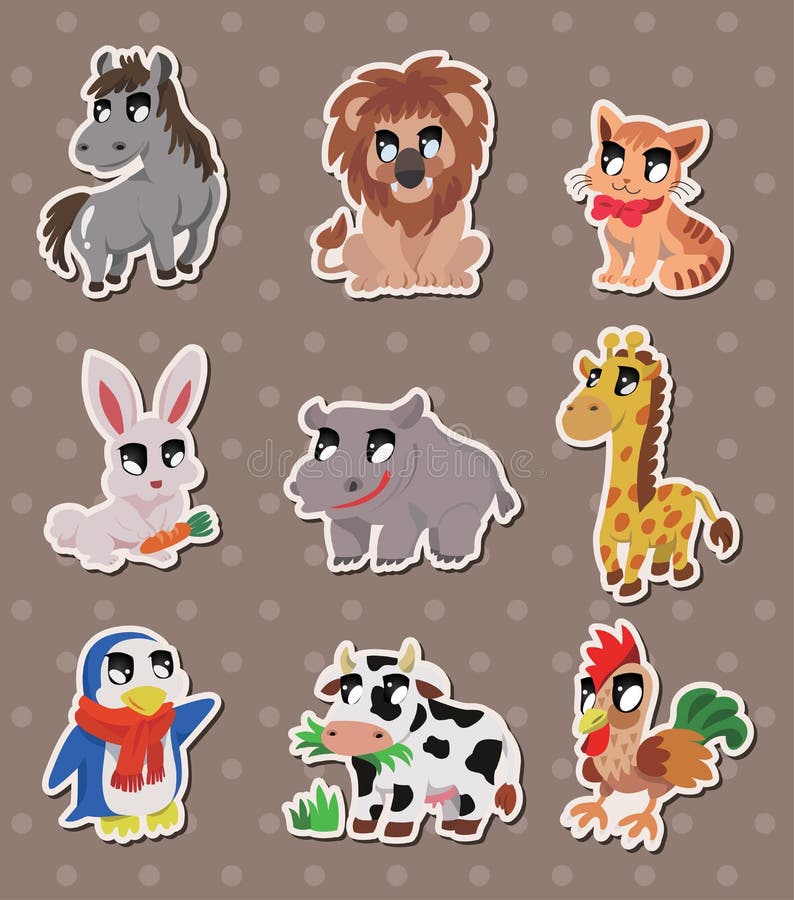 Animal stickers stock vector. Illustration of mammal - 26731511