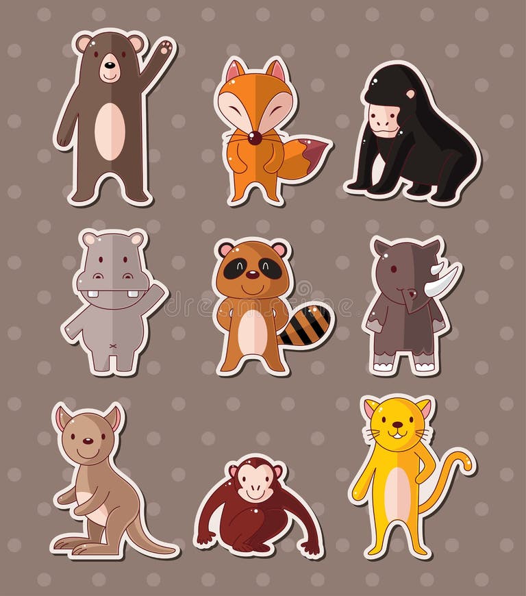 Cartoon Animal Head Stickers Stock Illustrations – 5,795 Cartoon Animal ...
