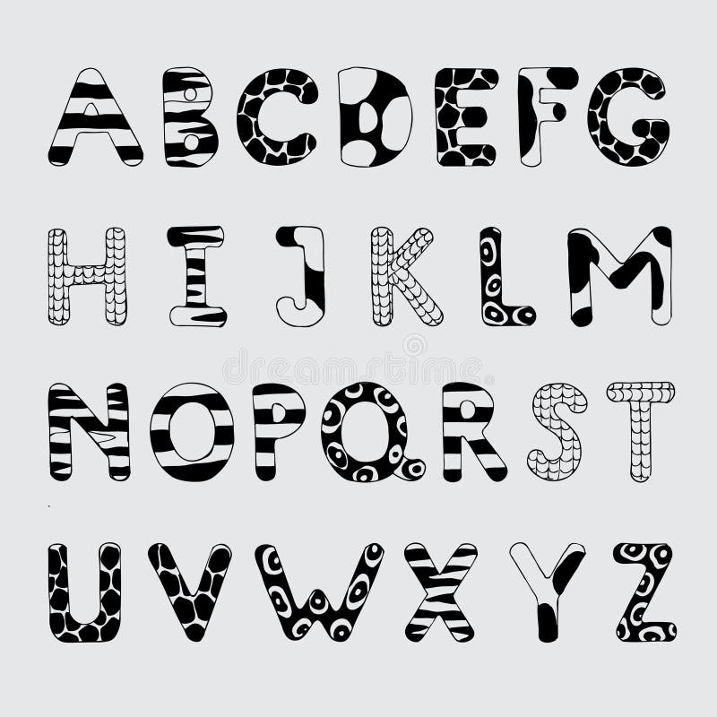 Animal Style Type Font stock vector. Illustration of template - 39770568