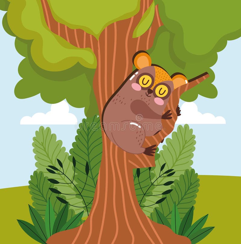 Animal tarsier monkey stock vector. Illustration of fingers - 211594582