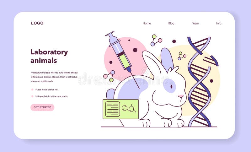 Animal Testing Web Banner or Landing Page. Genetic Engineering Stock ...