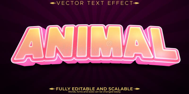 Animal Text Effect, Editable Wildlife and Cute Customizable Font Style ...