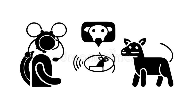 Animal Thought Communication, Pet Empathy and Understanding, Vector ...