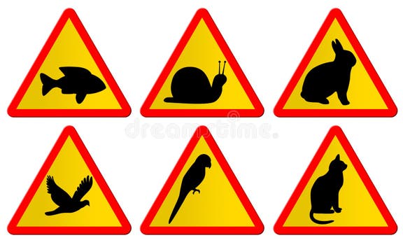 Animal Warning Traffic Signs Stock Illustrations – 497 Animal Warning ...