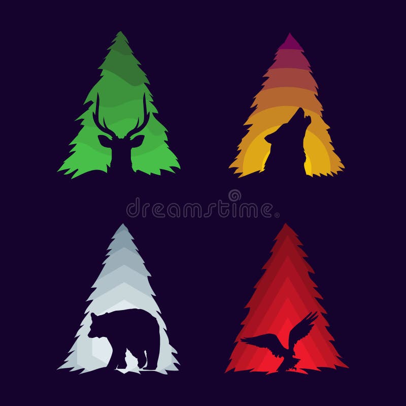 Animal and tree stock vector. Illustration of black - 177776626