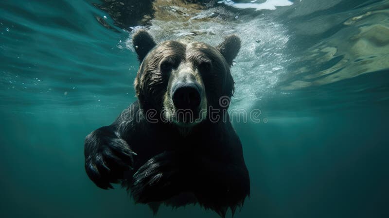 Animal under water stock illustration. Illustration of bear - 277386496