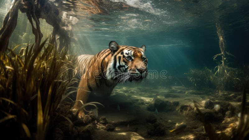 Animal under water stock illustration. Illustration of design - 277386819
