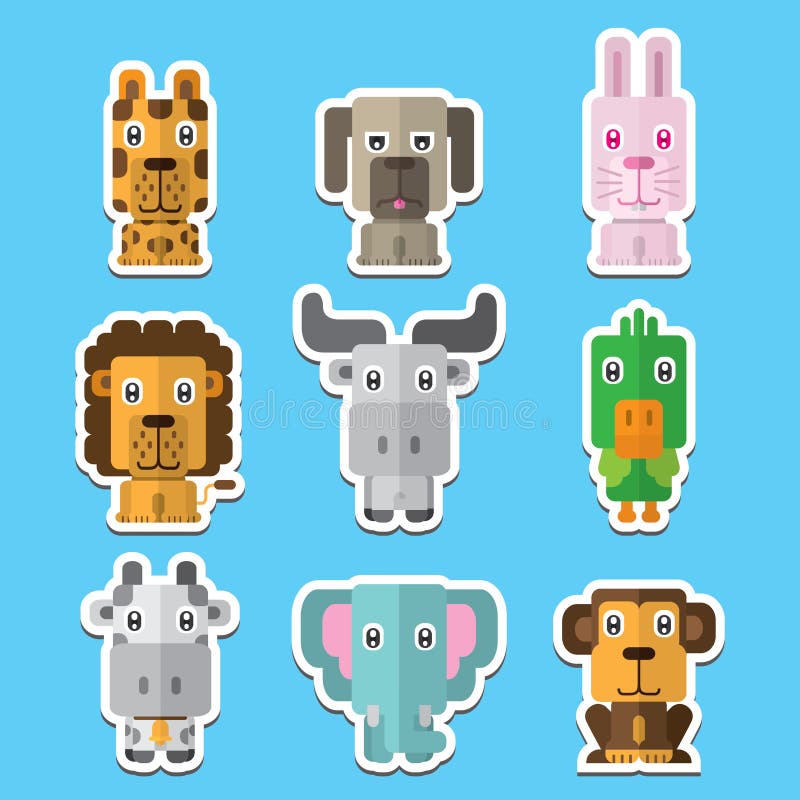 Animal vector icons stock vector. Illustration of mammals - 56198721