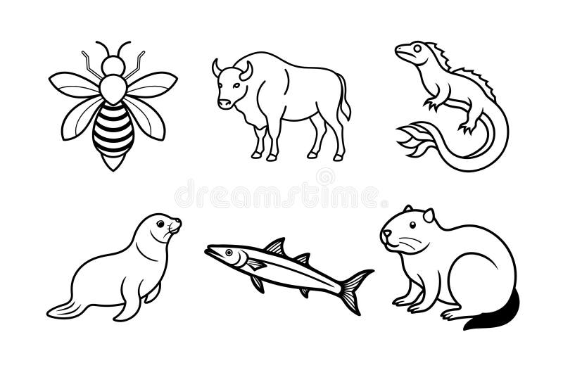 Animal Vector Line Stock Illustrations – 618,731 Animal Vector Line ...