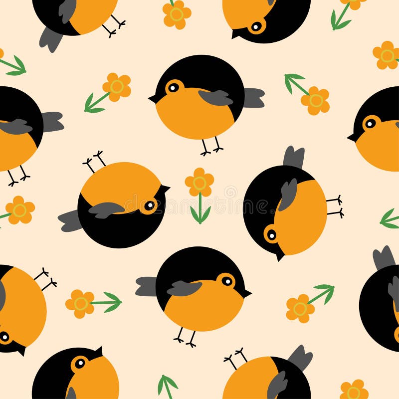 Animal Vector Orange Bird Pattern Stock Vector - Illustration of bird ...