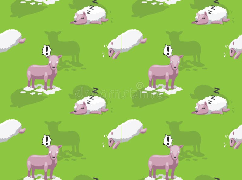 Cute Pink Sheep Background Seamless Wallpaper Stock Vector ...