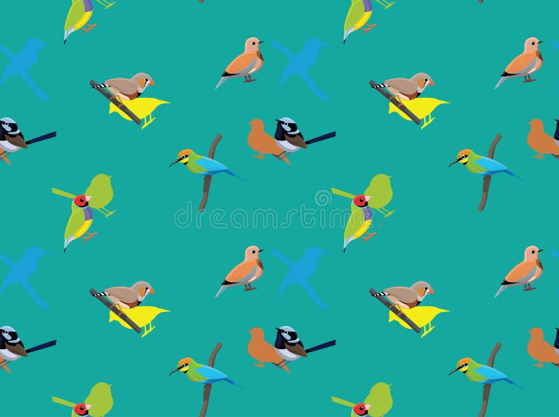 Random Australian Birds Wallpaper 5 Stock Vector - Illustration of ...