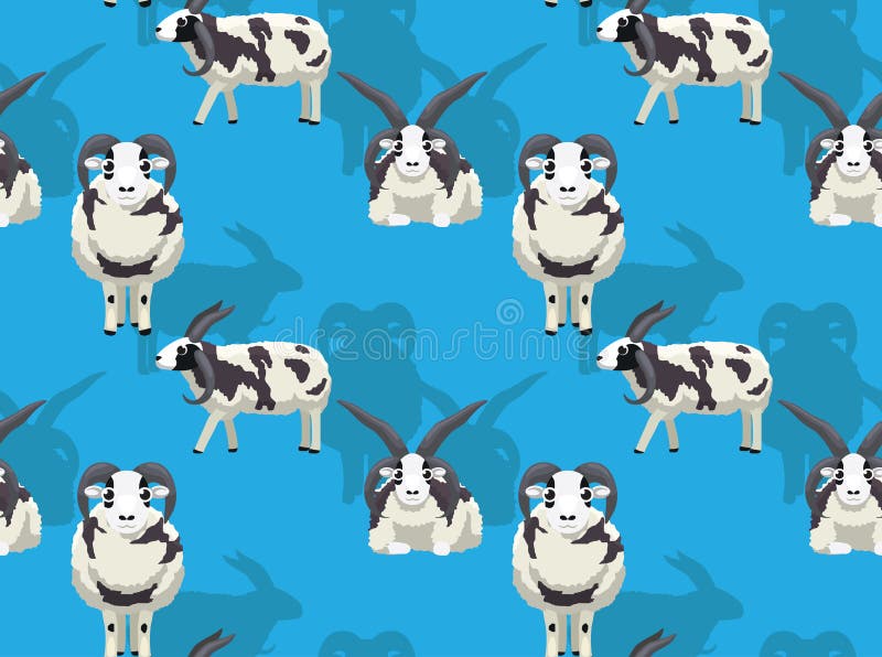Sheep Jacob Cartoon Background Seamless Wallpaper Stock Vector ...