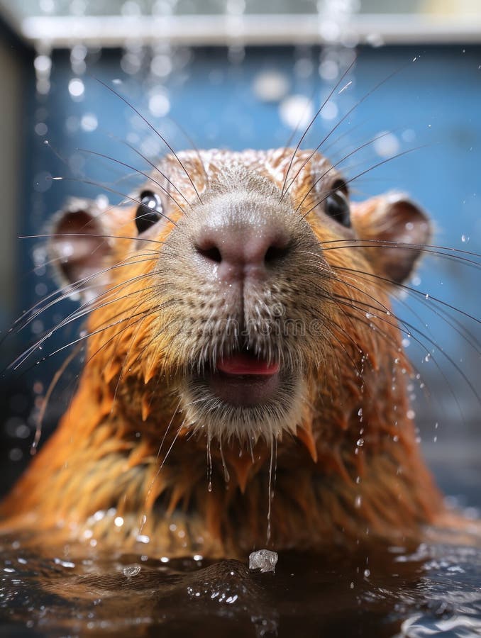 An Animal with Water Drops on Its Face Stock Illustration ...
