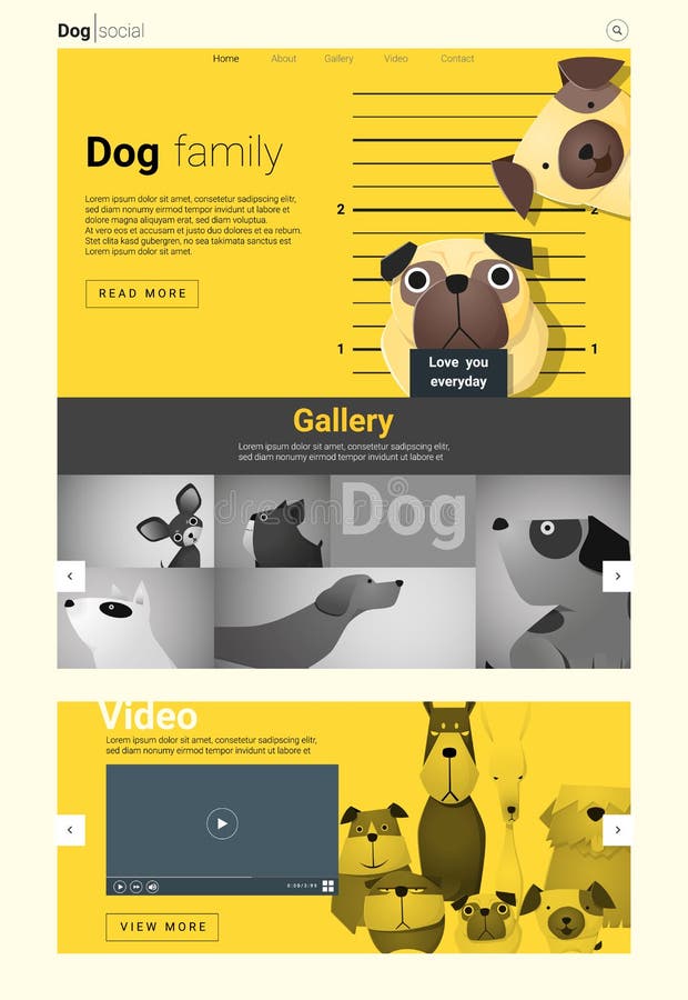 Animal Website Template Banner and Infographic with Dog 1 Stock Vector ...