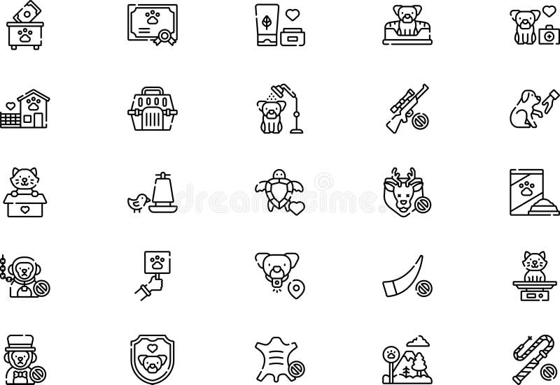 Animal Welfare Icons Collection is a Vector Illustration with Editable ...