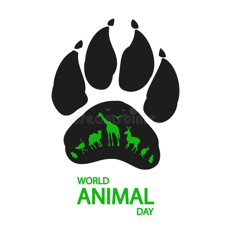 Animal World Day paws stock vector. Illustration of finger - 334936108