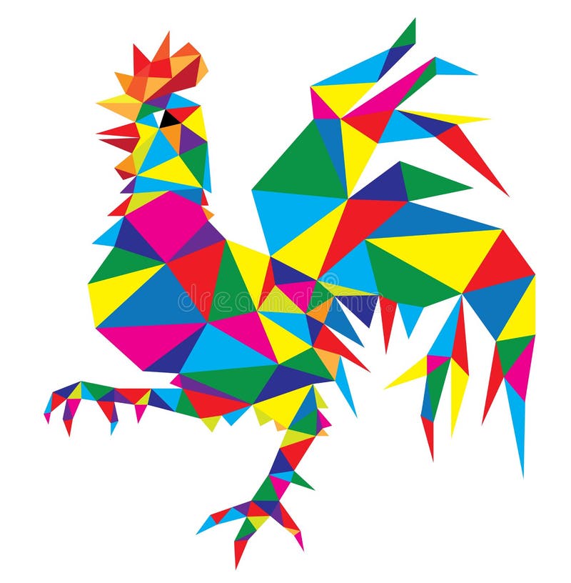 Pollo Poligonale, Animale Geometrico Del Poligono, Vettore ...