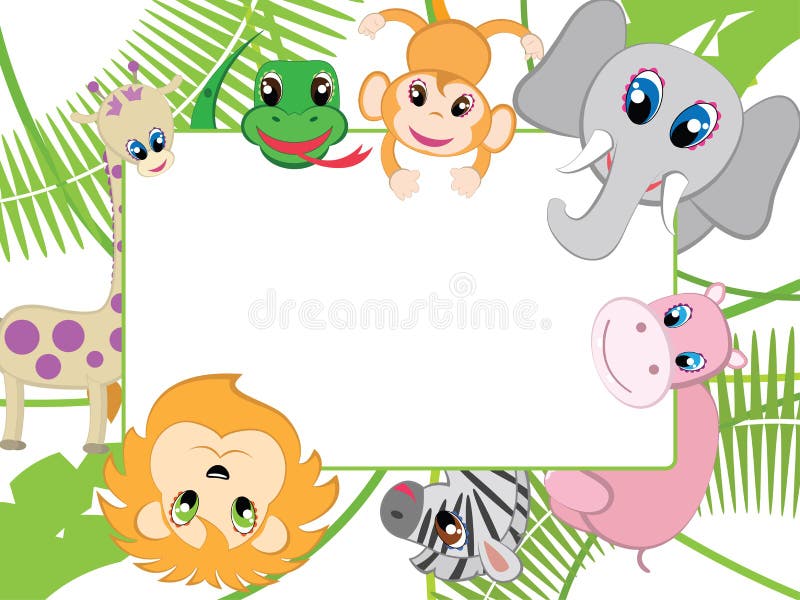 Animales De La Selva Fijados Ilustración del Vector - Ilustración de ...