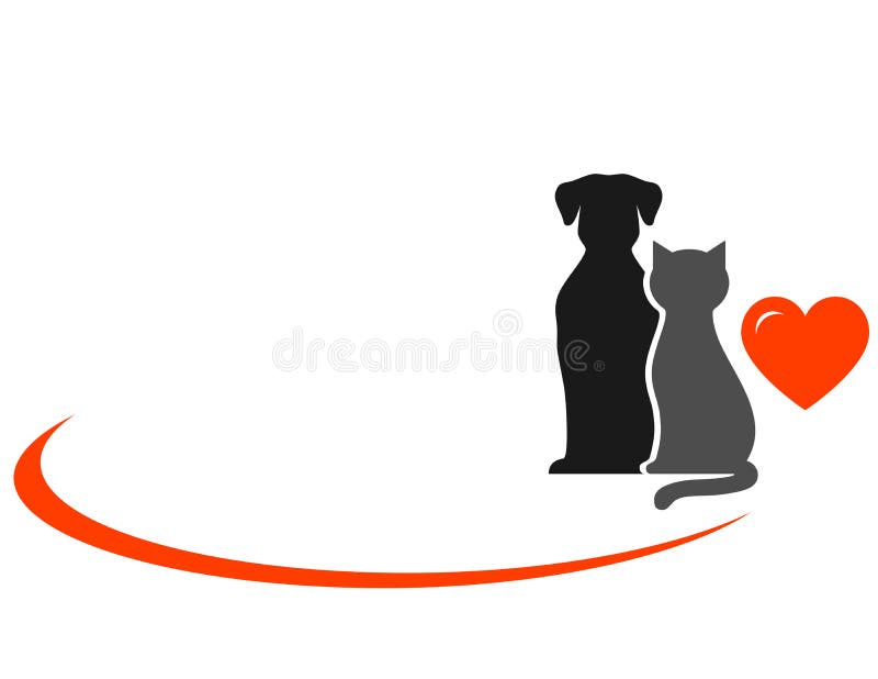 Animales con el corazón ilustración del vector. Ilustración de cuidado ...