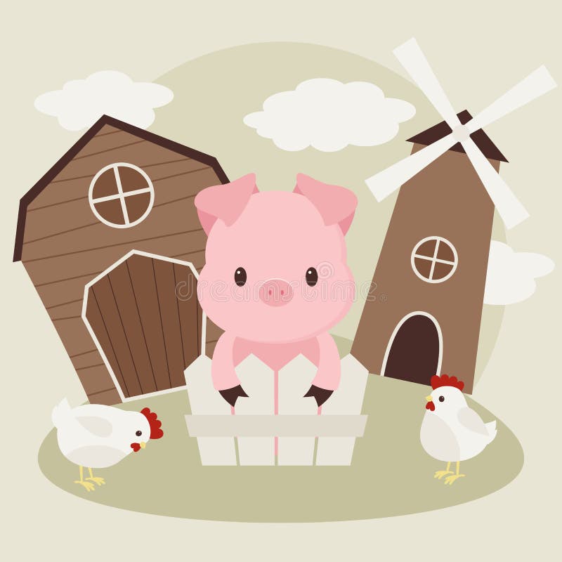 Animales del corral ilustración del vector. Ilustración de pollo - 31150390