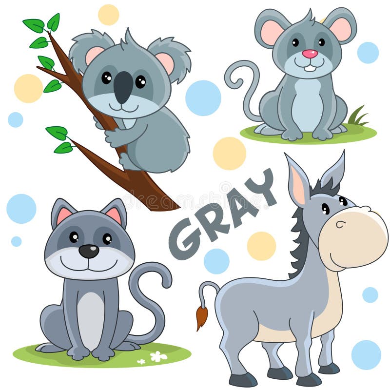 Animales Salvajes De Color Gris 2 Ilustración del Vector - Ilustración ...