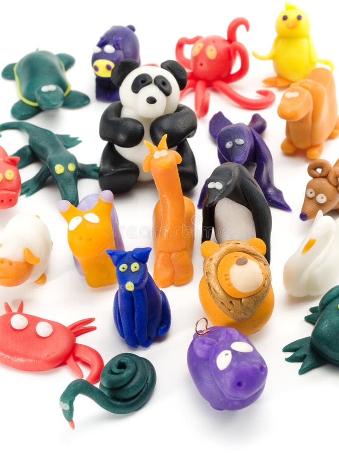 Animali Fatti Dall'argilla Del Gioco Del Bambino Fotografia Stock ...