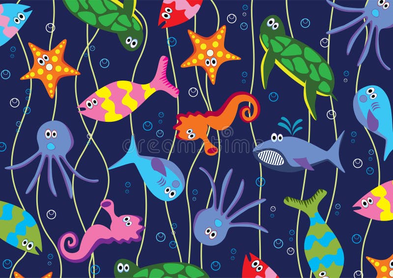 Animali marini illustrazione vettoriale. Illustrazione di vita - 13518546