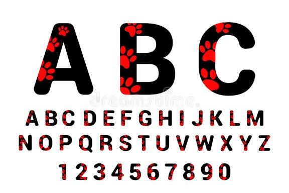 Font Typography Animal Paw Prints Stock Illustrations – 246 Font ...