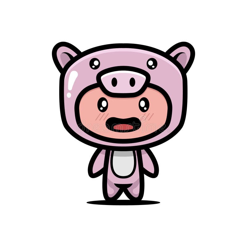 Cute Pig Oink Pet Costume Mascot Stock Vector - Illustration of company ...